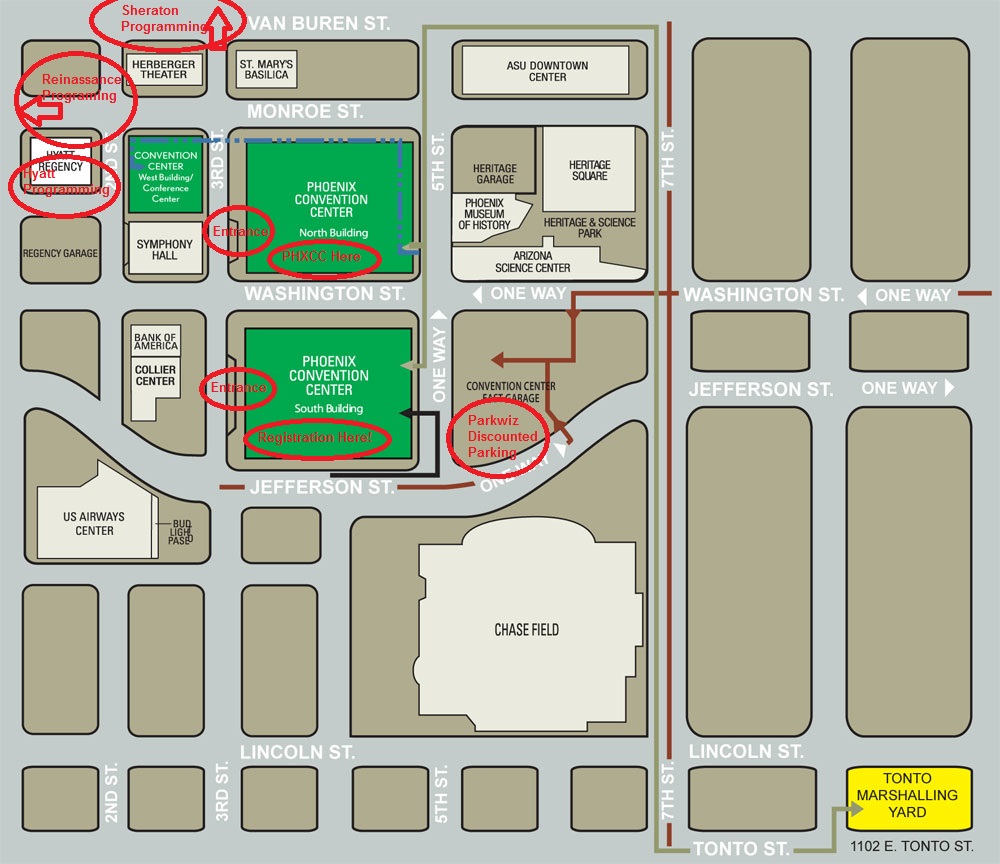 Phoenix Downtown Map for Phoenix Comic Con – Legion of Sand