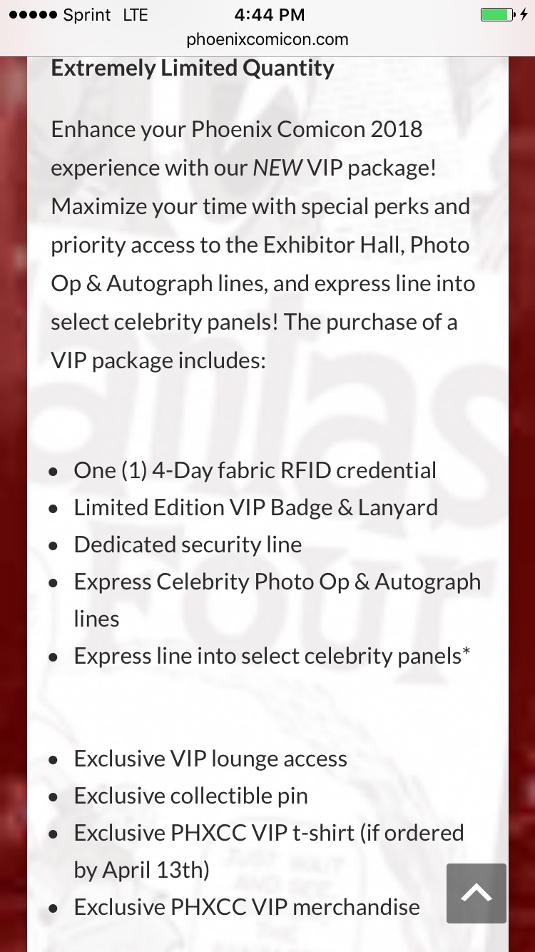 Phoenix Comicon Reveals Badge Prices, Introduces VIP Package – Legion ...