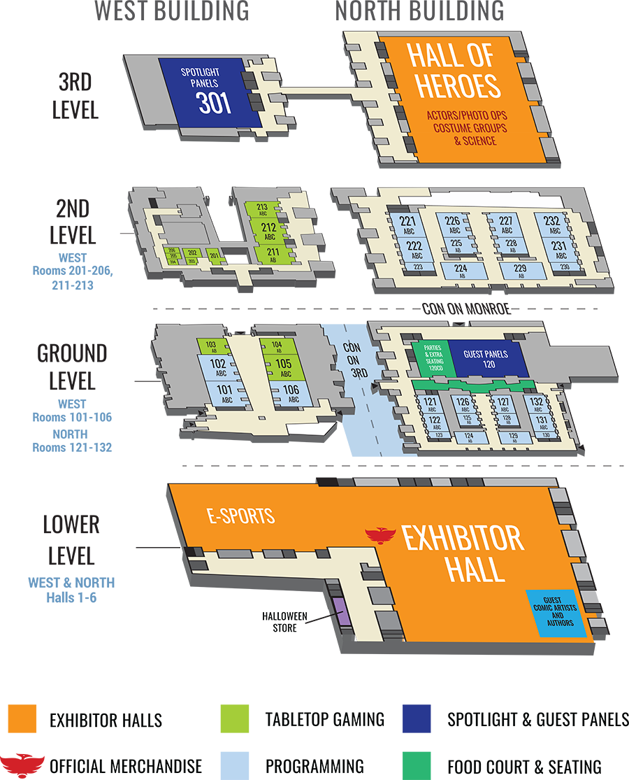 Phoenix Comic Fest 2018 Room Capacities and Map – Legion of Sand