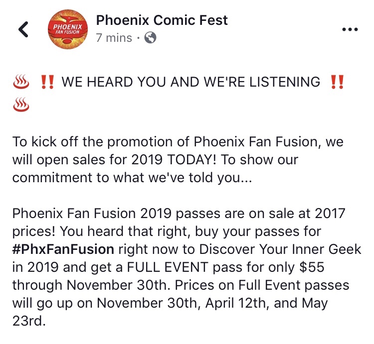 Phoenix Fan Fusion 2019 Registration Now Open – Legion of Sand