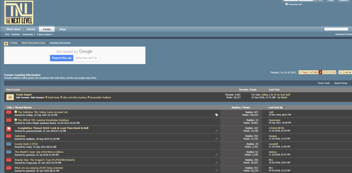 Forum Flashback – A Look At The Next Level Message Board (Game On Expo ...
