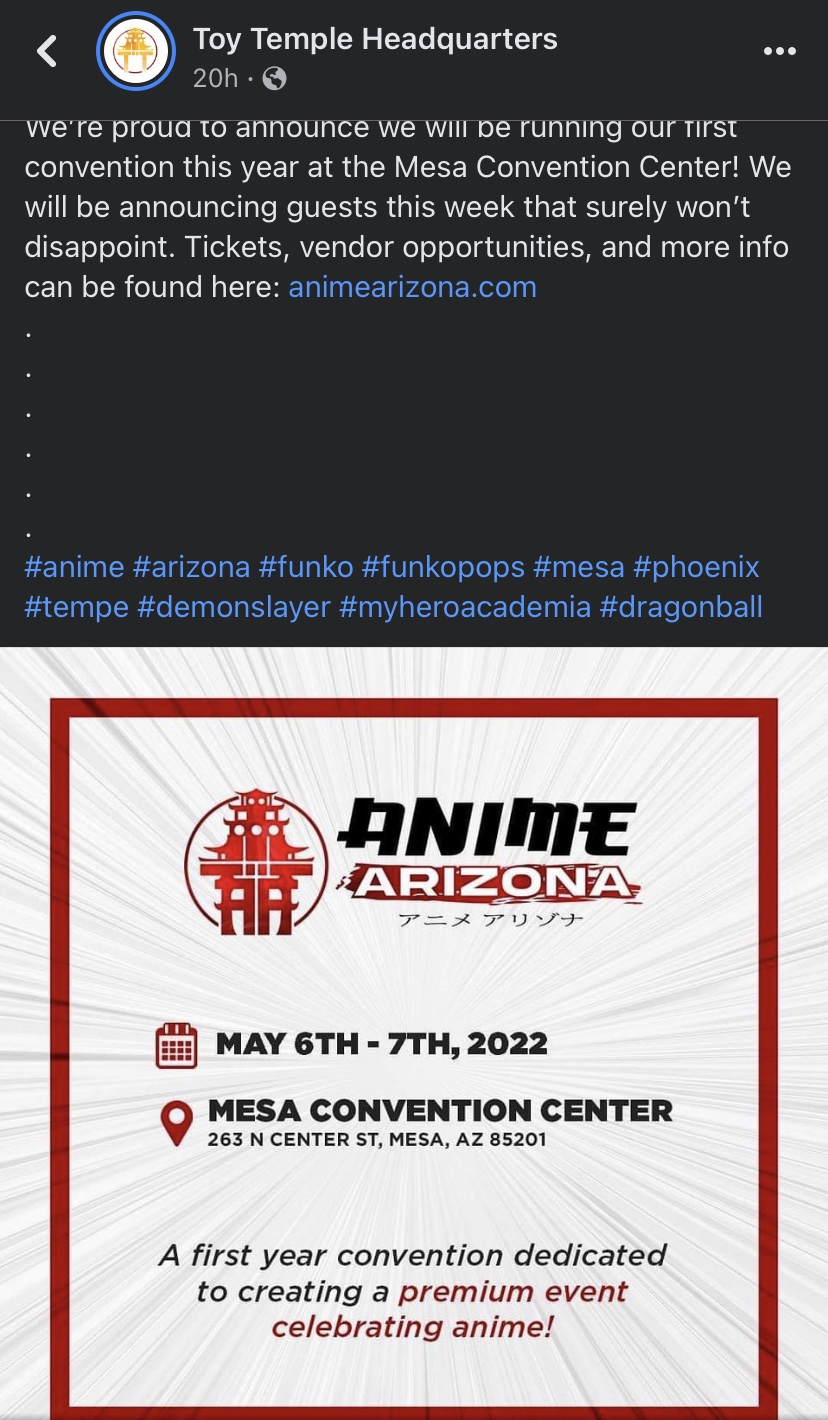 Toy Temple Introduces New Con: Anime Arizona – Legion of Sand