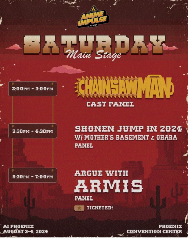 ANIME Impulse Phoenix Stage Schedule – Legion of Sand